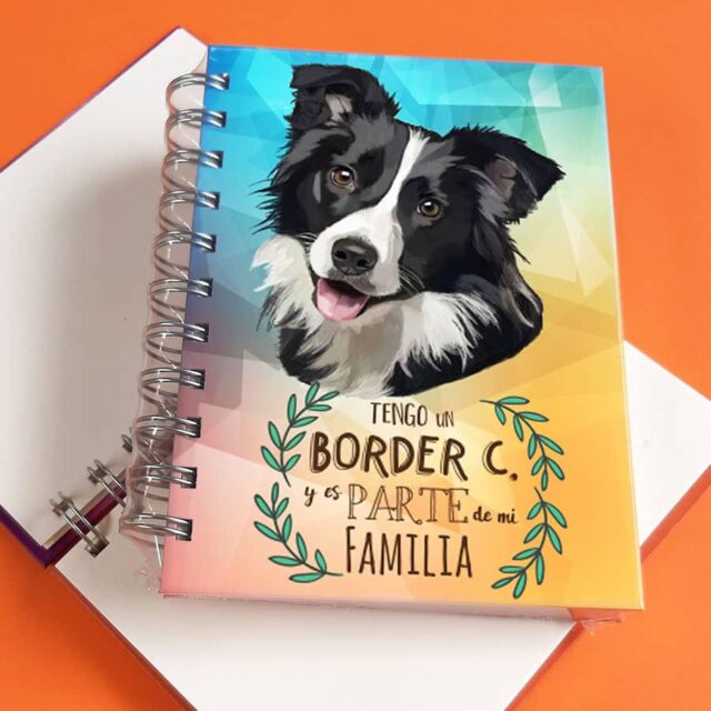 Libreta A6 de perro Border Collie 15.50 x 11.50 cm - Qala Diseño