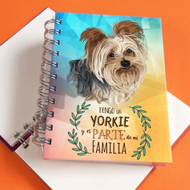 Libreta A6 de perro Yorkie 15.50 x 11.50 cm - Qala Diseño